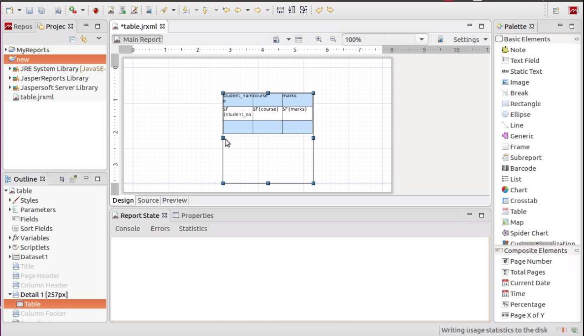 Create A Dynamic Table In The Jasper Report With JasperSoft Studio Tutorial